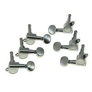 Wilkinson 6 Inline Chrome E-Z-LOK Post Guitar Tuners E-Z Post Guitar Tuning Keys Machine Heads with Mini Oval Button Chrome/Black/Gold