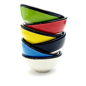 Ceramic Evil Eye Bowl Handicraft Motif 6 Pieces 6 Colors