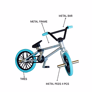 Tailwhip Metal Finger Bike, Dirt Bike Toys, Mini Finger BMX, Gift Toy, Finger BMX (Silver)