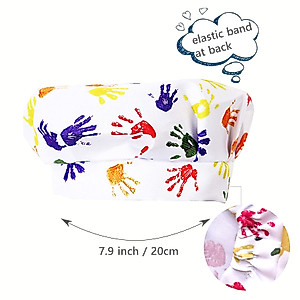 sheelokhwui Kids Apron and Chef Hat Set, Adjustable Child Aprons with Large Pocket for Cooking, Baking, Painting, Art, Gardening, Apron for Boys and Girls of 2-5 Years - Handprint