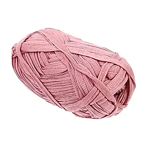 TEHAUX 1 Roll Flat line Wiring Yarn for Crochet DIY Crafts Crochet Yarn Crochet Knitting Yarn Flat Elastic Cord Chenille Yarn Ball Acrylic Macrame Rope Cotton Cord Handmade Knitting Rope