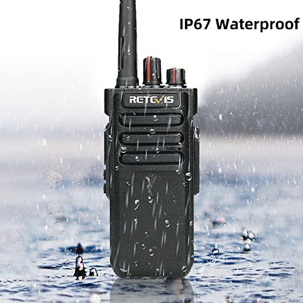 Retevis RT29 Waterproof Walkie Talkie,2 Way Radios Long Range,3200mAh,Rechargeable,Emergency Security,Heavy Duty Two Way Radio with Earpiece (2 Pack)