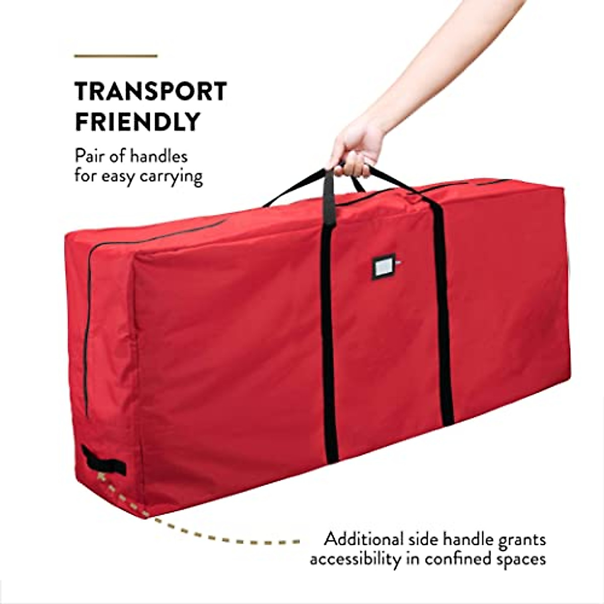 Zober Premium Christmas Tree Storage Bag - Fits Up to 9 ft Tall Artificial Disassembled Trees, Durable Handles & Sleek Dual Zipper - Holiday Xmas Bag Made of Tear Proof 600D Oxford - 5-Year Warranty