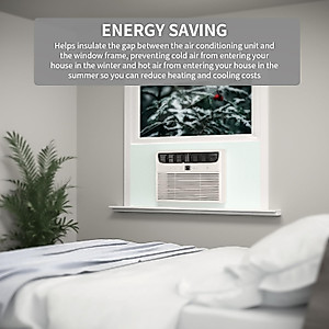 Window Air Conditioner,Side Insulated Foam Panel SBR001WHITE, Summer/Winter Heat and Draft Insulating,Two-Piece Panels Window Seal SBR (WHITE)