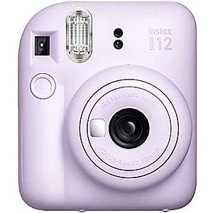 Fujifilm Instax Mini 12 Instant Camera Lilac Purple + Fuji Instax Film Value Pack (40 Sheets) + Shutter Accessories Bundle, Incl. Compatible Carrying Case, Quicksand Beads Photo Album 64 Pockets