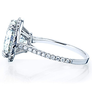 Kobelli Moissanite Halo Engagement Ring 5 1/5 CTW in 14k White Gold, Size 9, White Gold