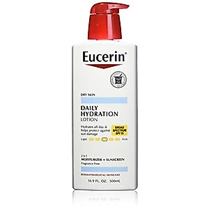 Eucerin Lotion Daily Hydration Dry Skin SPF 15 Suncreen Fragrance Free 16 9 fl oz 500 ml