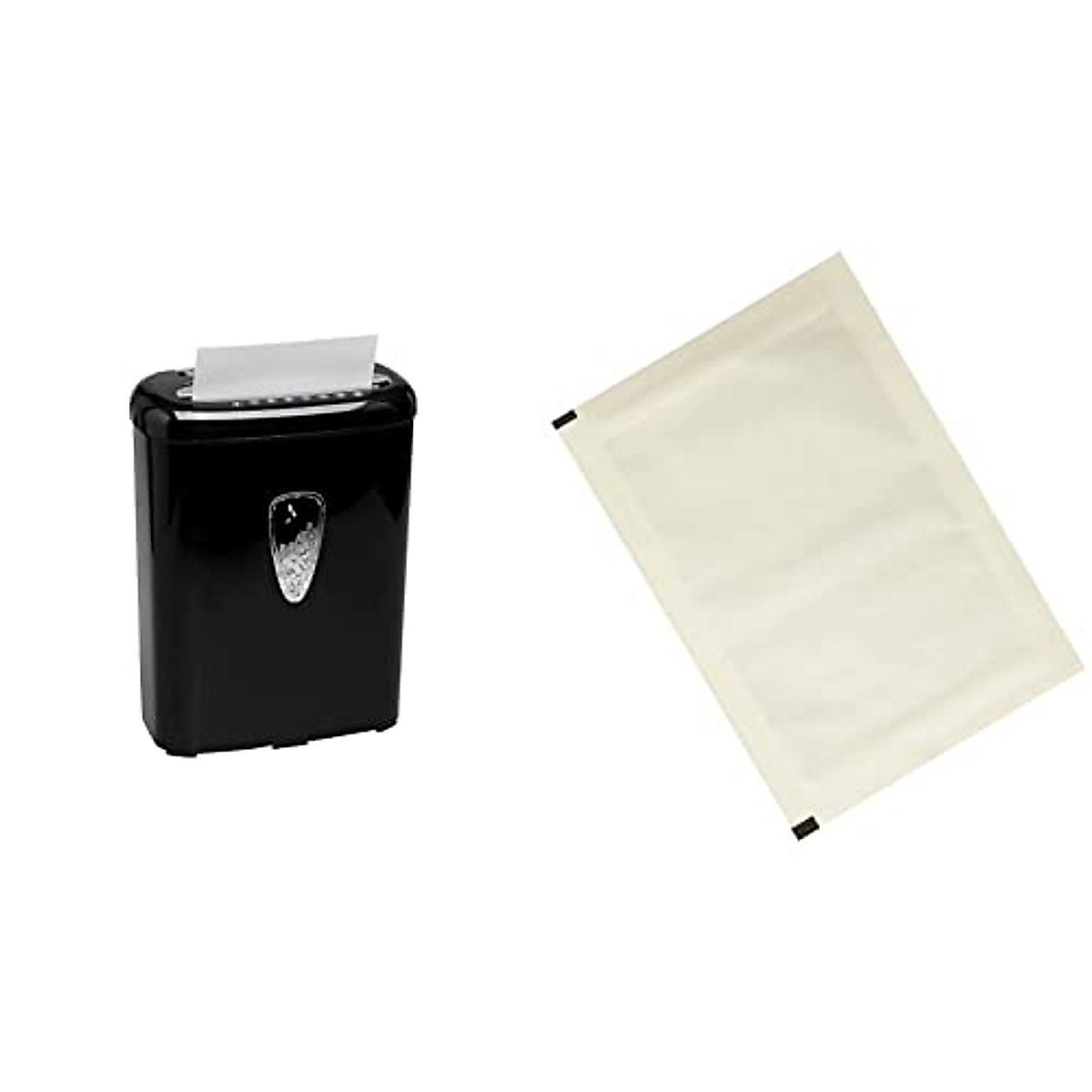 Amazon Basics 6-Sheet High-Security Micro-Cut Paper Shredder and Shredder Sharpening & Lubricant Sheets (Pack of 12) Bundle