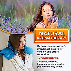 Weighted Neck and Shoulder Wrap - Instant Relief for Tension and Stress, Migraines, Headaches, Aches, Spasms, Arthritis, Stiffness - Deep, Penetrating Muscle Relaxation with Herbal Aromatherapy