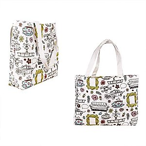 WZHH Friends TV Show Merchandise Peephole Kitchen Reusable Grocery Bags., White, Small