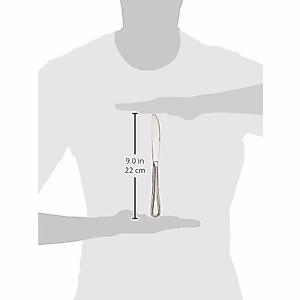 Winco 12-Piece Dots Dinner Knife Set, 18-0 Stainless Steel, Silver