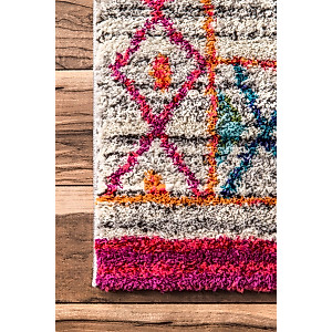 nuLOOM Bohemian Liz Shag Area Rug, 5x8, Dark Grey