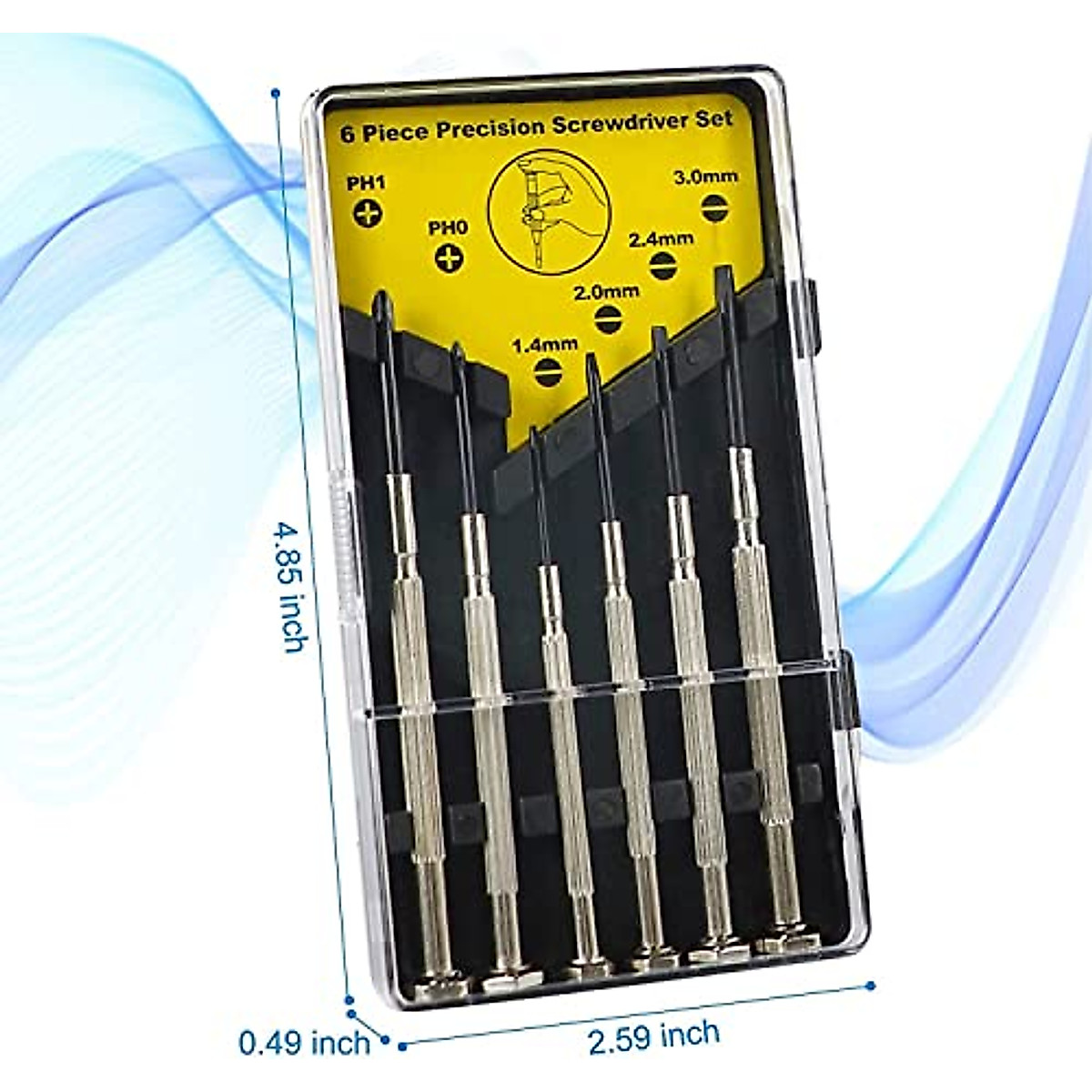 6PCS Mini Screwdriver Set, Precision Small Screwdriver Kit for Jewelry Watch Eyeglass Electronics Repair - Premium Screwdrivers with 6 Different Size Flathead and Phillips, Gadgets Tools for Home