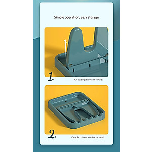 LK-LX Foldable Lid Rack Multifunctional Kitchen Spatula Soup Spoon Stove Countertop Shelf Pot Lid Storage Shelf, Yellow