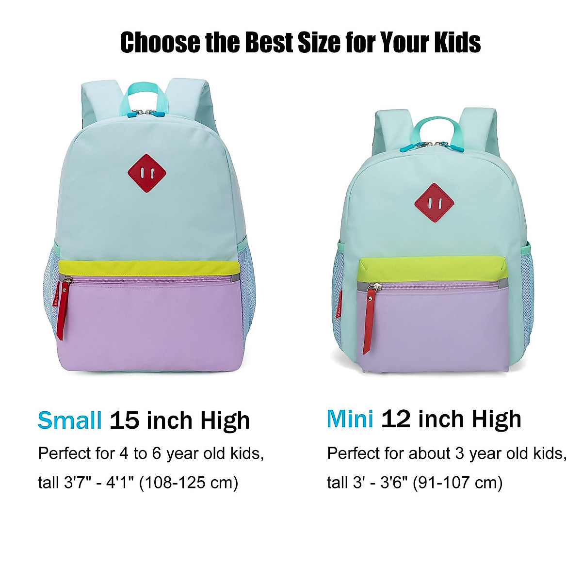 HawLander Preschool Backpack for Toddler Girls, Kids School Bag, Ages 3 to 7 years old, Mini, Purple