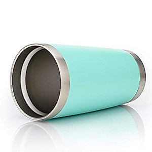 CIVAGO 20oz Tumbler with Lid and Straw, Stainless Steel Vacuum Insulated Coffee Tumbler Cup, Double Wall Powder Coated Travel Mug (Mint, 1 Pack)