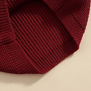 Toddler Infant Baby Girl Boy Knit Sweater Solid Color Oversized Crewneck Warm Pullover Sweatshrit Fall Winter Tops