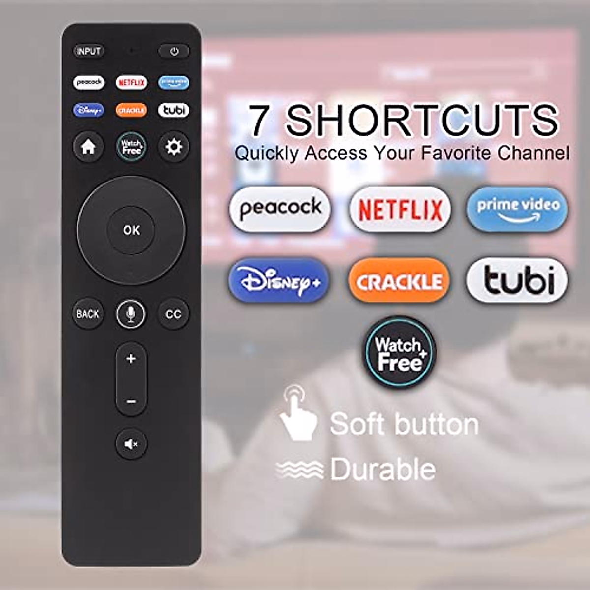 XRT260 Voice Remote for Vizio TV, Replacement Voice Remote Control XRT260 Compatible with VIZIO ...