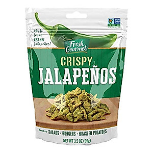 Fresh Gourmet Crispy Lightly Salted Jalapenos | Low Carb | Crunchy Snack and Salad Topper | 3.5 Ounce, Pack of 6
