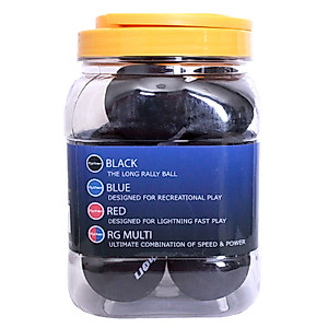 Python Black Racquetballs (Value Pack - 12 Ball Jug/Long Rally Ball!)