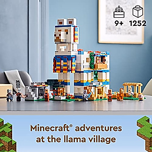 Lego Minecraft The Llama Village, Farm House Toy Building Set 21188, Kids Can Create a Minecraft Village with 6 Customizable Buildings and Minifigures, Minecraft Gift Idea for Kids, Boys & Girls