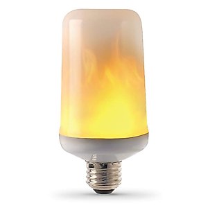 Feit Electric LED Light Bulbs, 3-Watt Non-Dimmable LED Bulb, Color Warm Light (1500K) 80 Lumen, T60 Flame Design LED Bulb