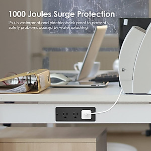 Conference Recessed Power Strip Socket Waterproof,Conference Table Power Strip,Waterproof Furniture Recessed Power Strip,Flush Mount Power Strip with 3 Outlets,6ft Extension Cord with Flat Plug