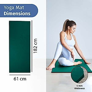 Yogarise Yoga mat for Men and Women, Premium Exercise Mat for Home Workout, Anti Slip Yoga Mat Workout, Gym Mat for Workout at Home with Bag and Strap (Bottle Green, 4mm)