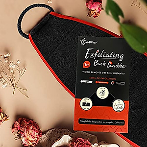 Evridwear Exfoliating Body Scrubber with Handles Back Washer Back Scrubber for Shower Bath Dry Skin Whole Body Deep Clean Men Women(Heavy)