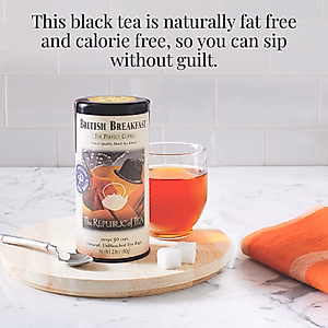 The Republic of Tea British Breakfast Black Tea 2.8 oz Tin, 50 Tea Bags, Gourmet Black Tea | Caffeinated