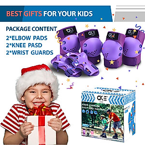 CKE Kids/Youth Knee Pads for Toddler Elbow and Knee Pads Toddler Protective Gear Set Kids Knee pads and Elbow Pads for Toddler Girls Boys with Wrist Guards for Skating Cycling Bike Rollerblading