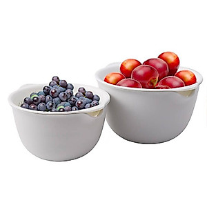 2 Sets 3 Qt，2 in 1 Kitchen Colander Set with Bowl Strainer ，BPA Free Plastic Fruits and Vegetable Washing Basket,Dishwasher Friendly Double Layered Drain Basin,for Pasta, Noodles, Rice and Food (Grey)