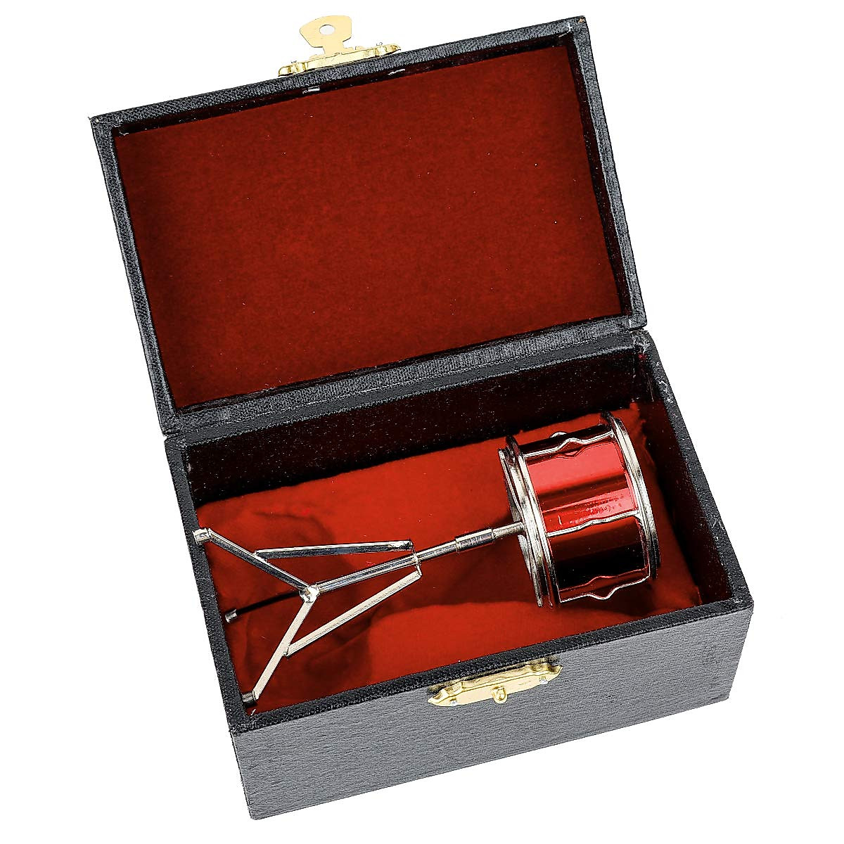 Seawoo Miniature Snare Drum with Case Mini Percussion Musical Instrument Mini Snare Drum Miniature Dollhouse Model Christmas Ornament and Gift (Snare Drum)