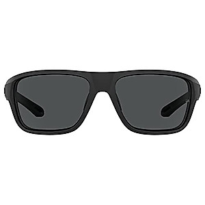 Under Armour mens Ua Battle Sunglasses, Matte Black/Gray, 65mm 16mm US