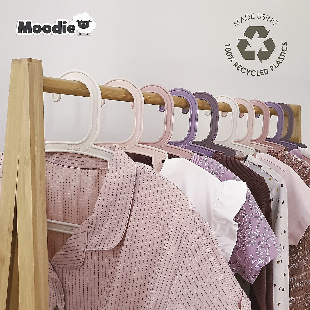 Recycled Plastic Kids Hangers | 13.5" Heavy Duty Big Kids Plastic Hangers | Bulk Pack Childrens Hangers Plastic, Large Toddler Hangers for Clothes | Child Size (2-12yrs | 50 Pack, Pinks)