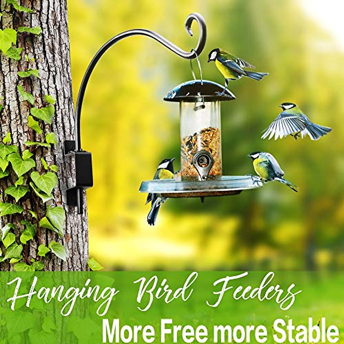 AJART Bird Feeder Hangers Outdoor: 16-Inch Swivel Hanging Plant Bracket for Indoor Wall Mount - Swivel Plant Hook for Flower Basket