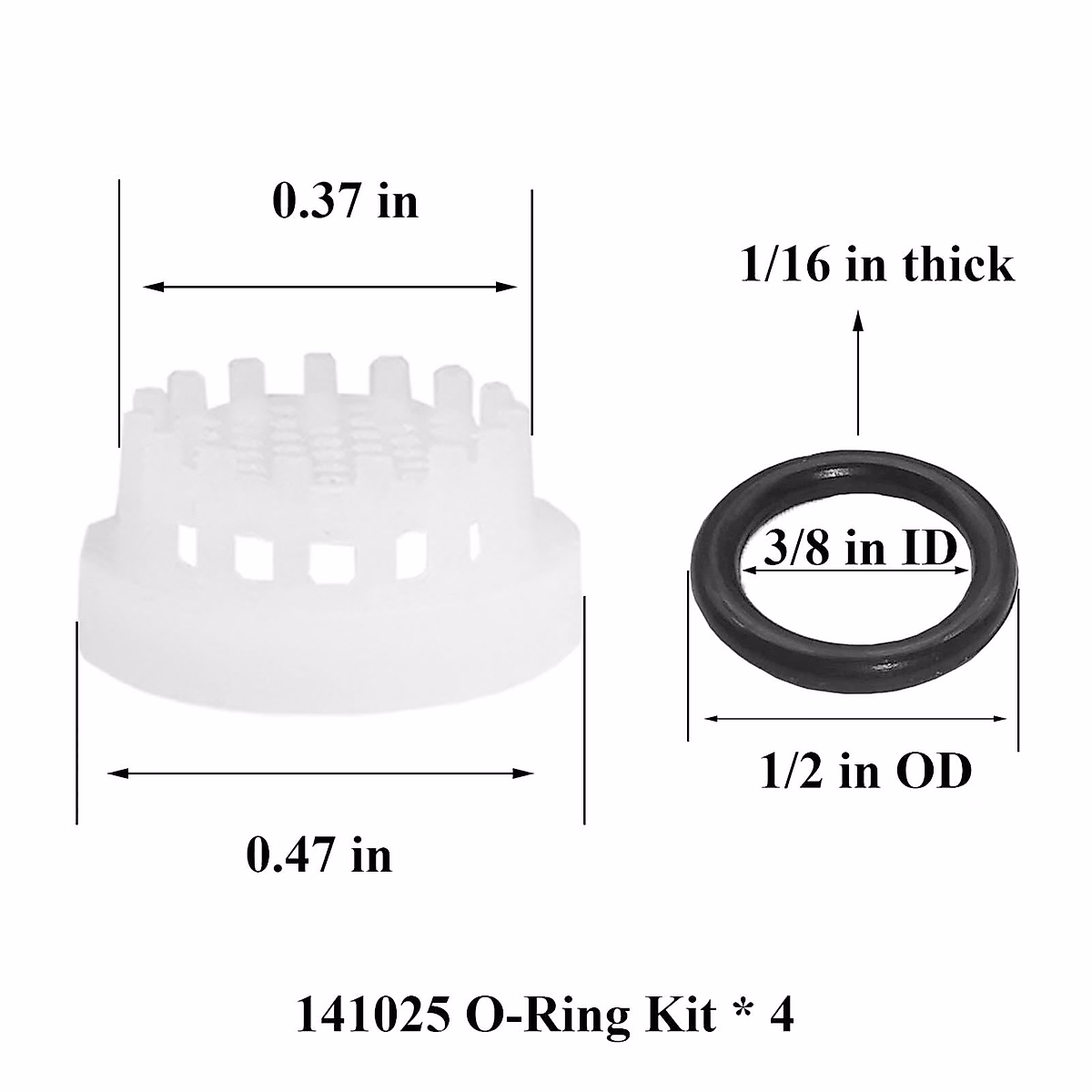 4 Pcs 141025 O-Ring Kits, Replacement Parts for Pull-Down Faucets