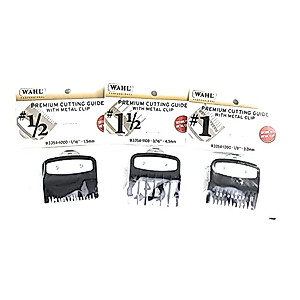 Wahl Professional Premium Cutting Guide With Metal Secure Clip: #1/2", 1", 1 1/2". Combo set #3354-1000, 1100, 1300 Fits All Wahl Clippers/Trimmers