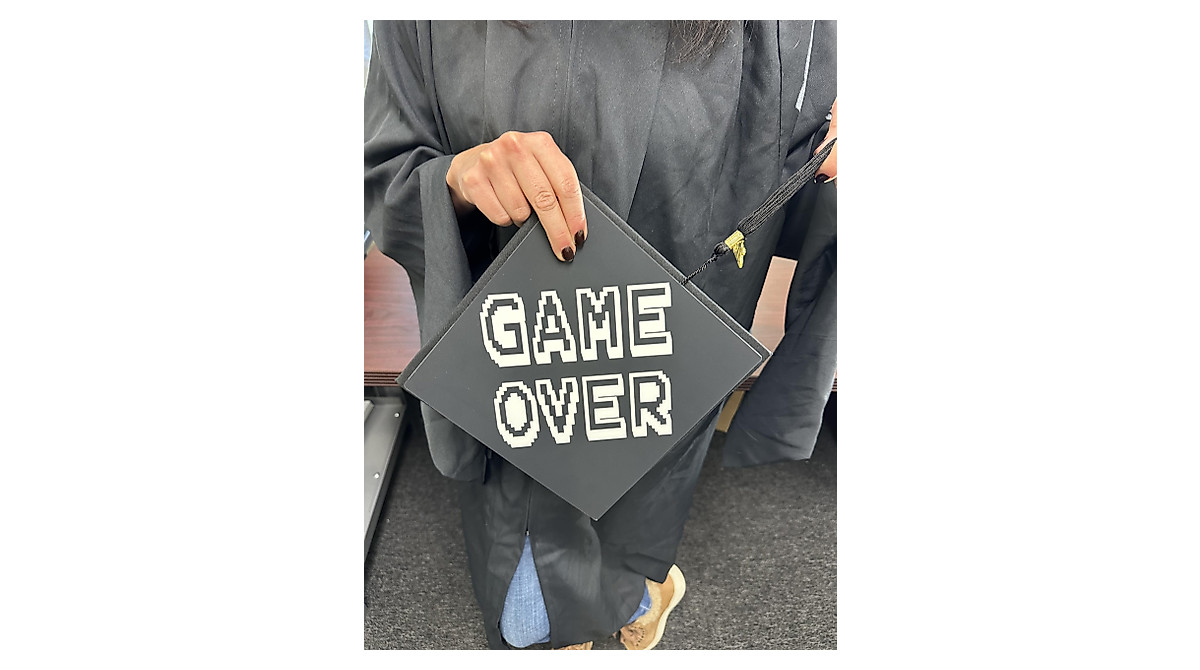 Game Over Grad Cap Topper - Unique Graduation Decoration