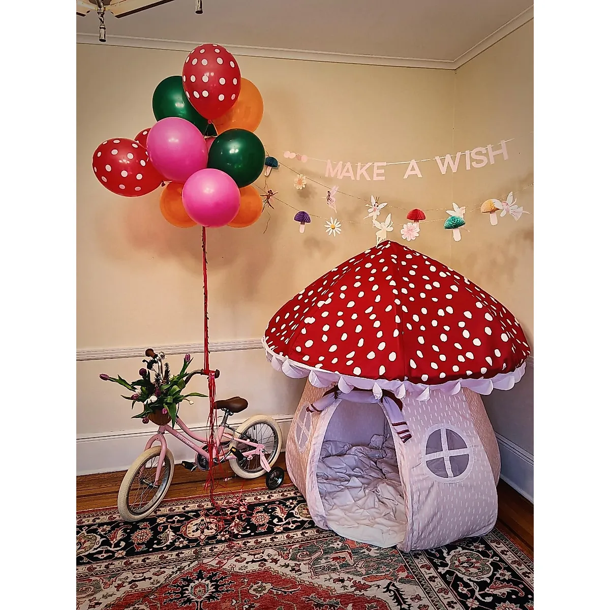 Asweets Mushroom Tent Kids Playhouse Tent – Boys and Girls Play Fort with Exquisite Design for Imaginative Indoor/Outdoor Play Tent