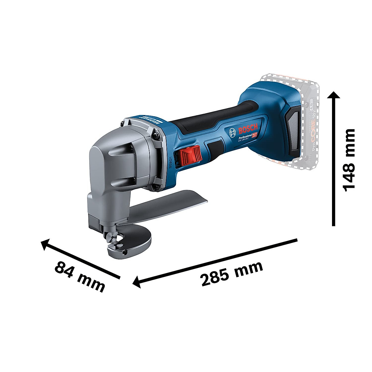 Bosch Professional GSC 18V-16 E 18V System Battery Tin Snips (Power 700 W, Handle Width 156 mm, Brushless Motor Technology, Battery/Charger Not Included)