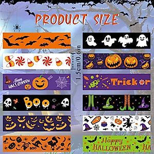 SANNIX 12 Rolls Halloween Washi Tape 15mm Wide Halloween Pumpkin Ghost Bat Masking Tape for DIY Crafts and Scrapbooking