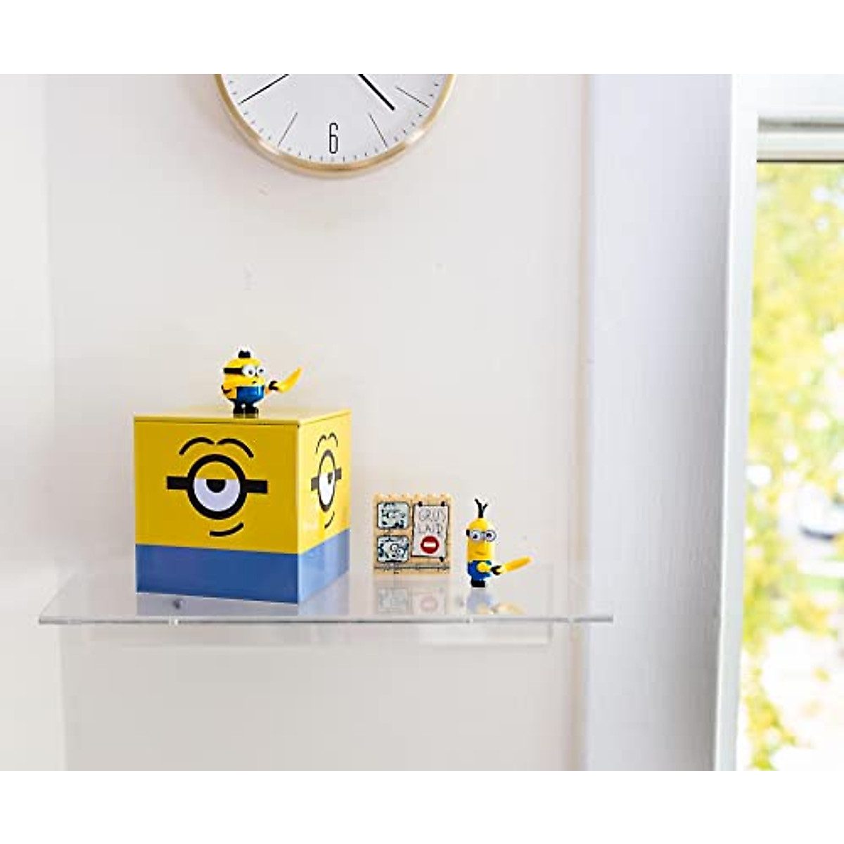 Despicable Me Minions 4-Inch Tin Storage Box Cube Organizer with Lid | Basket Container, Cubby Cube Closet Organizer, Home Decor Playroom Accessories | Cute Gifts And Collectibles
