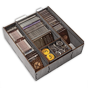 SMONEX Wooden Organizer Compatible with Gloomhaven Board Game - Box Suitable for Storage All Gloomhaven Expansions - Insert and Storage Suitable for Gloomhaven (Gray)