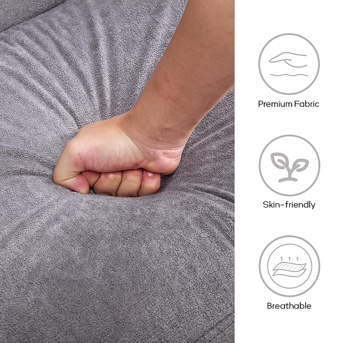 EBELLO Futon Sofa Bed, Soft Chenille Sleeper Loveseat Sofa, Mid Century Modern Futon Couch, Small Sofa Couch for Small Space Living Room, Grey