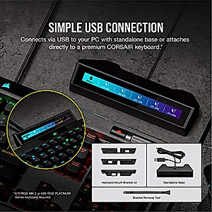 Corsair iCUE NEXUS Companion Touch Screen – 5” Diagonal Screen – 6 Programmable Virtual Macro Buttons – Live System Readouts – iCUE-compatible Device Control – Connect to Keyboard or Standalone Base