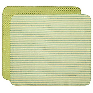 Cuddles & Cribs Baby Receiving Blankets – 100% Cotton Flannel Receiving Blankets - Yellow Stripe & Spots - Pack of 2-30 x 30 Inch