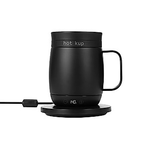 HOT KUP Heated Coffee Mug 14oz Temperature Controlled Smart Cup Black