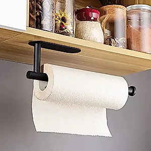 Ablink Paper Towel Holder Under Cabinet, Paper Towel Rack Adhesive and Wall Mounted, Paper Towel Mount 13 Inches 304 Stainless Steel for Kitchen and Bathroom