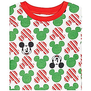 Amazon Essentials Disney | Marvel | Star Wars Boys' Snug-Fit Cotton Pajama Sleepwear Sets, Mickey Holiday - Baby and Kids, 8